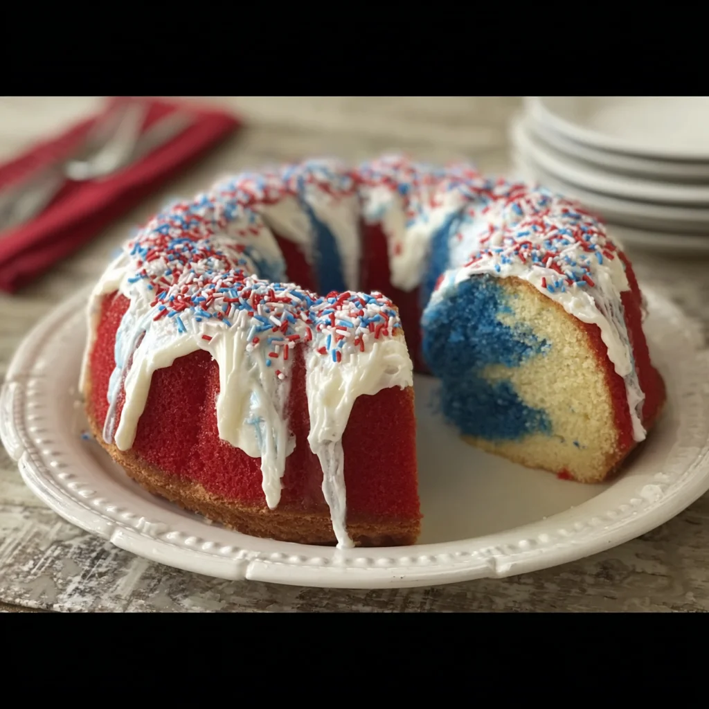 Easy Firecracker Red White & Blue Swirl Cake Recipe