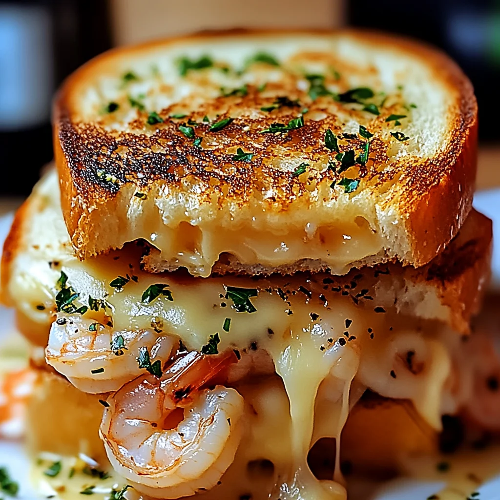 Ultimate Garlic Bread Shrimp Grilled Cheese Recipe