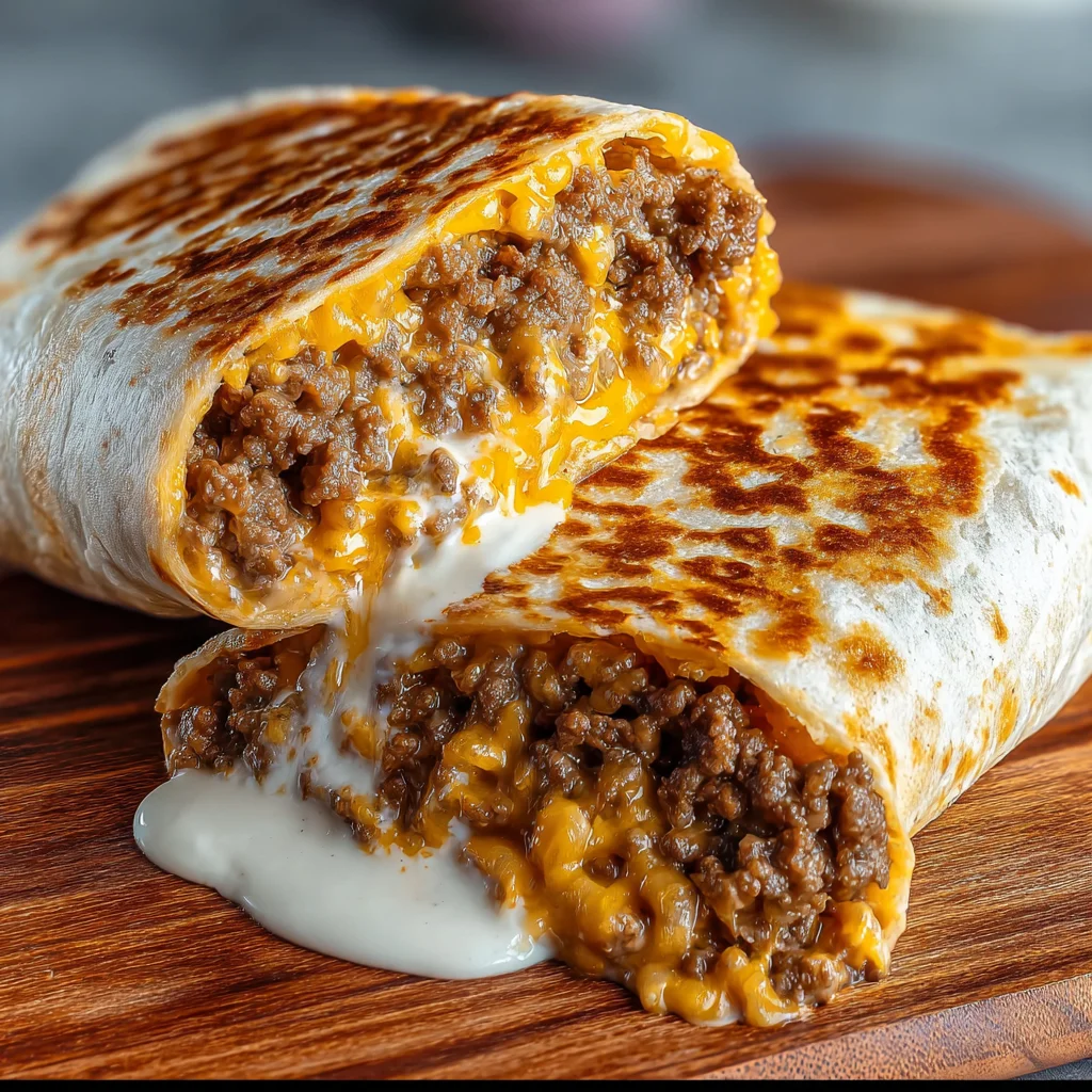 Best Crispy Cheesy Grilled Cheese Beef Burritos Recipe