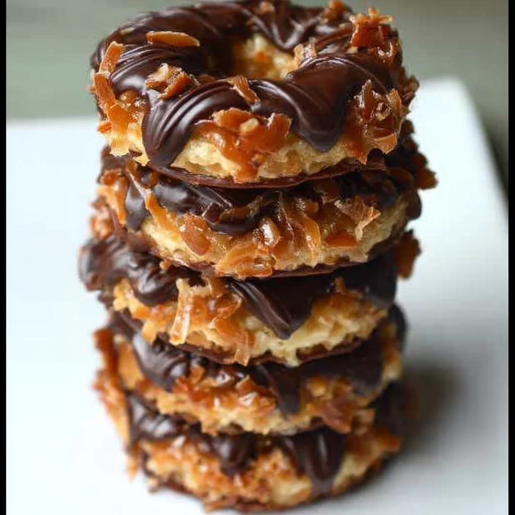 Homemade Samoas Cookies Recipe | Easy Caramel Coconut Treats