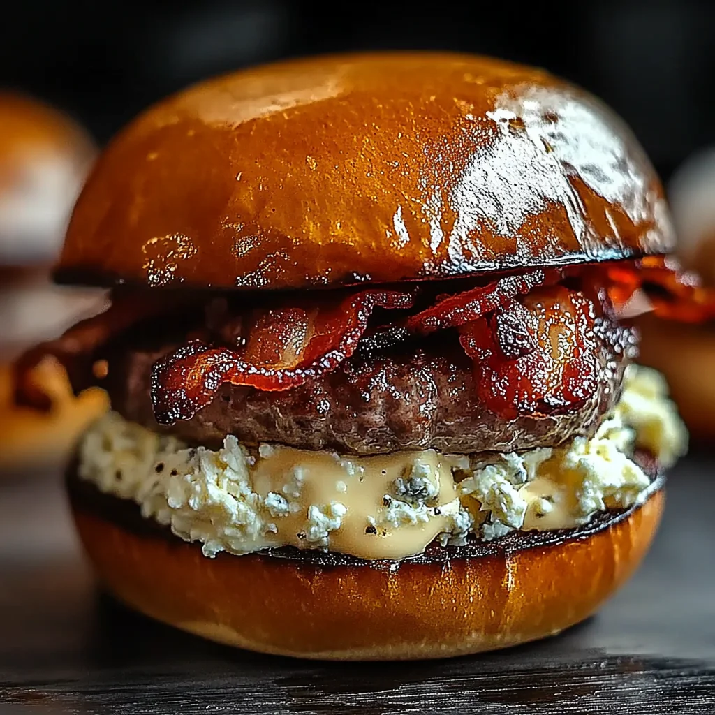 Easy Whipped Feta Smash Burger Recipe with Garlic Butter Bacon