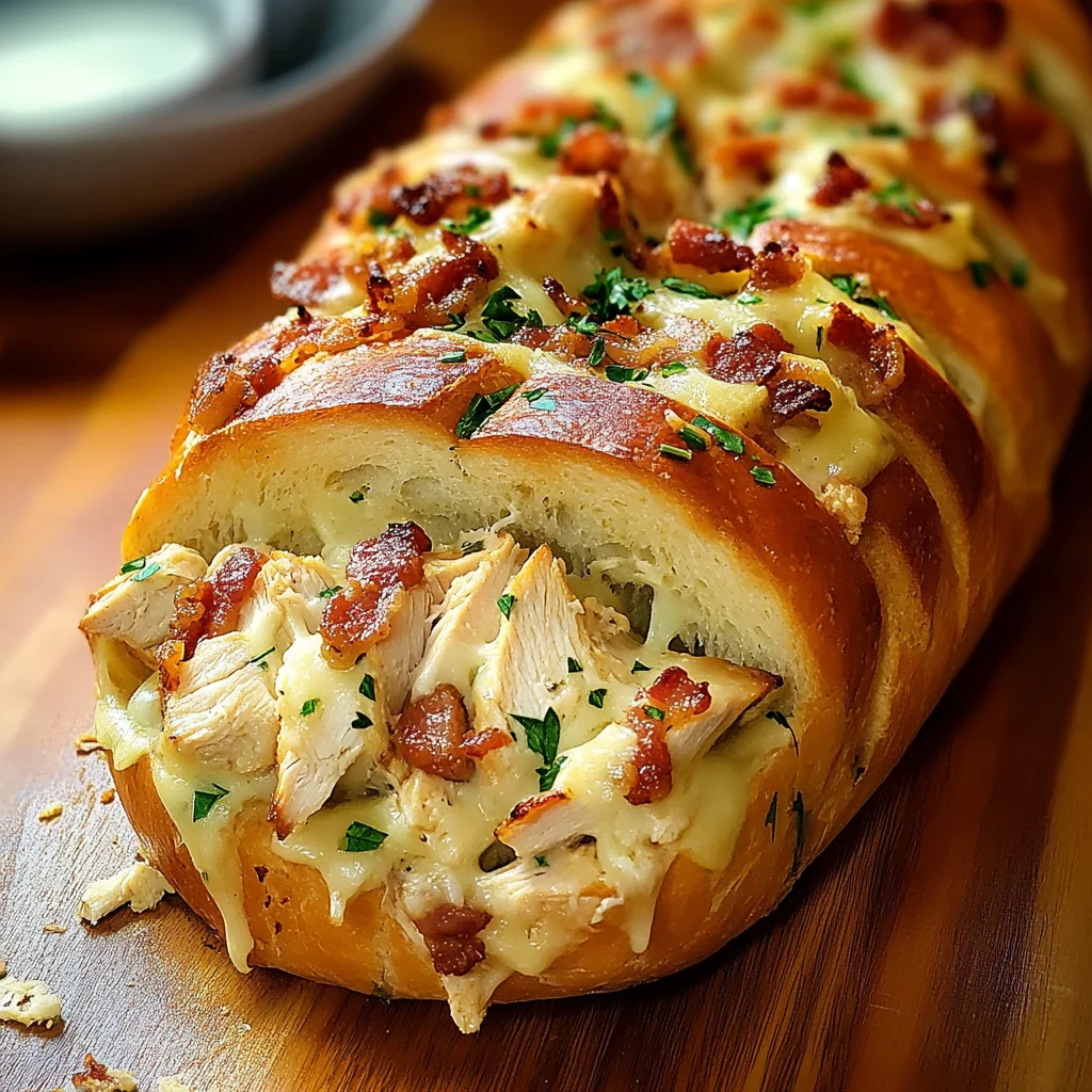 Chicken Bacon Ranch Stuffed Bread